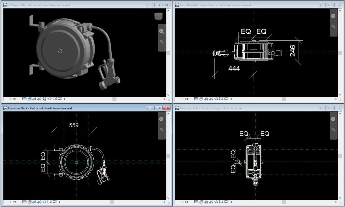 Generic Revit Family Creation of a Hose Reel - Tesla CAD AU